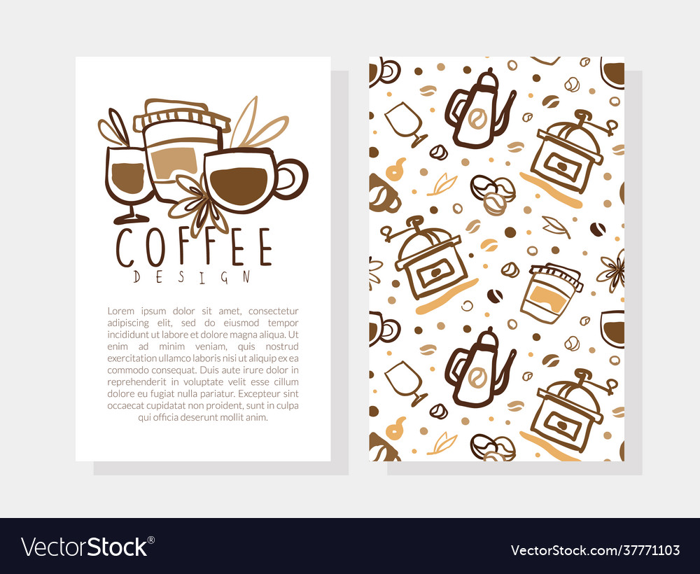 Coffee card design template with text shop Vector Image