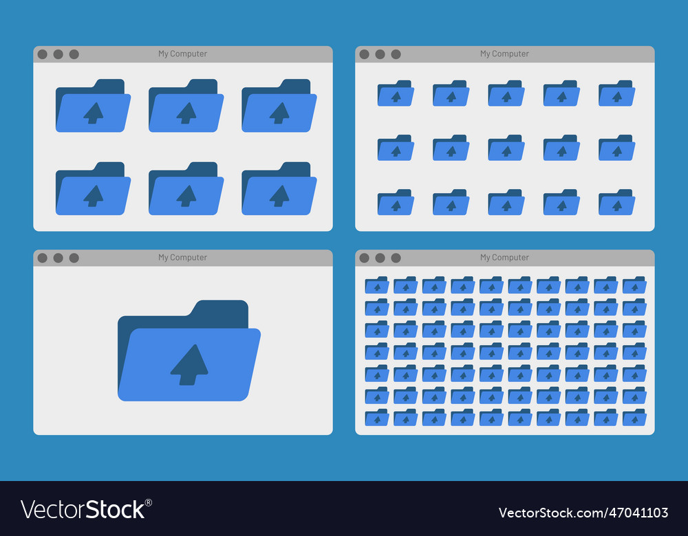 Desktop interface window with folders isolated Vector Image