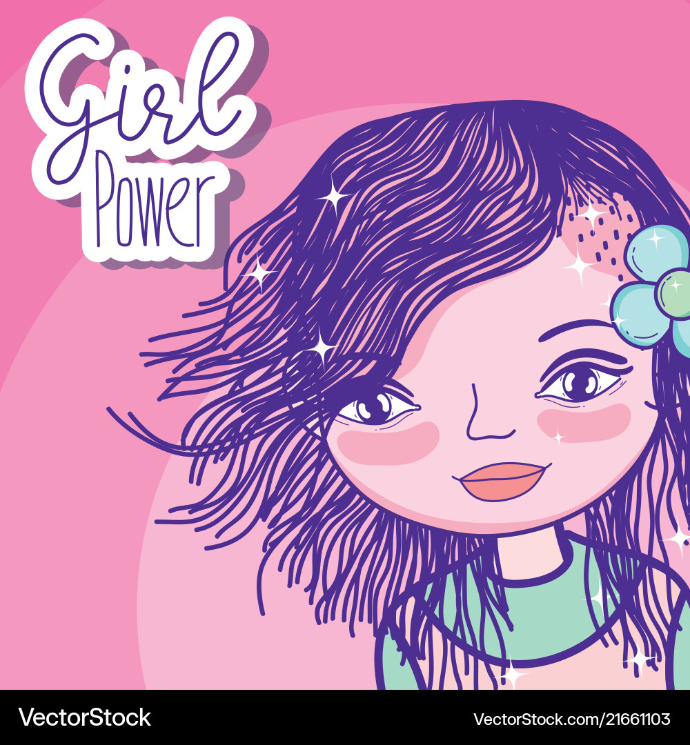 Girl power cartoon Royalty Free Vector Image - VectorStock
