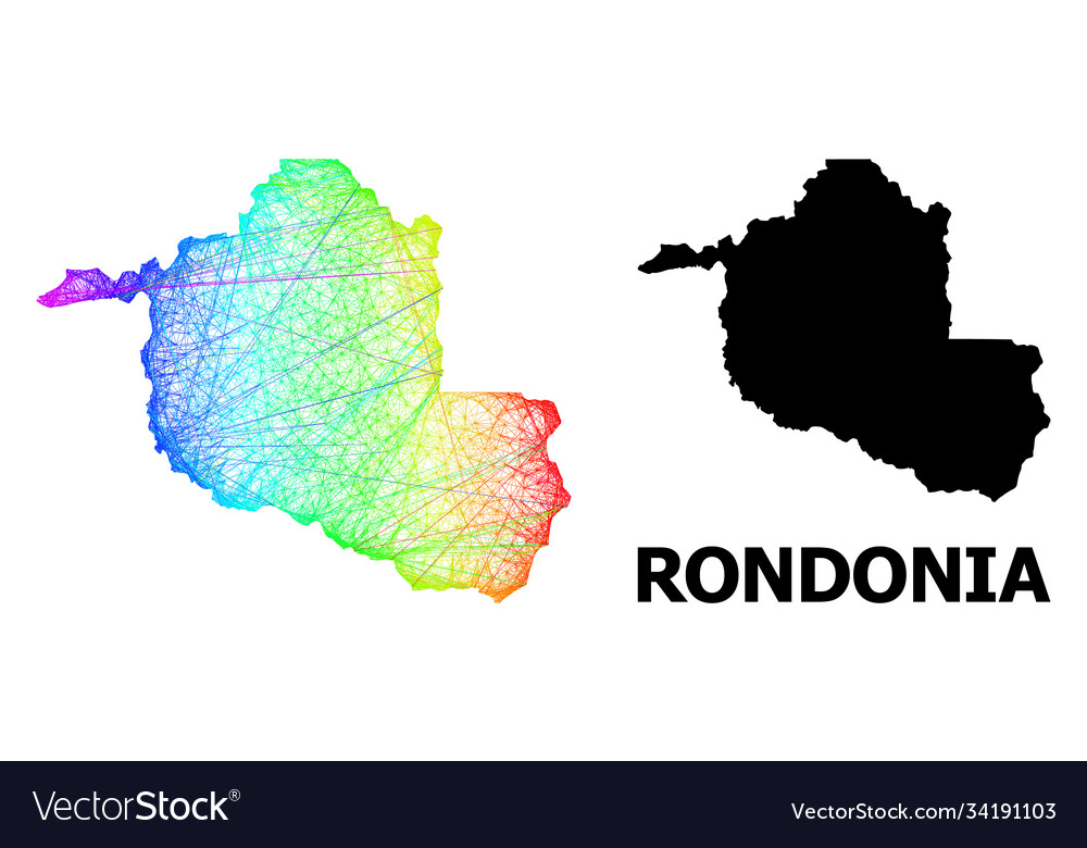 Hatched map rondonia state with spectrum Vector Image