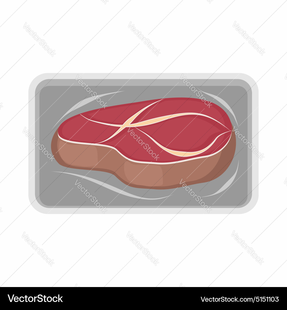 Meat packaging fresh steak of beef Royalty Free Vector Image