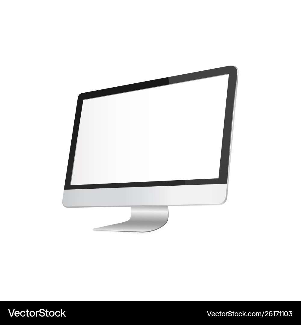 Monitor or desktop mock up with blank screen Vector Image