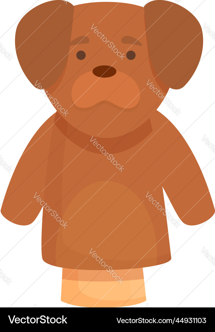Old dog puppet icon cartoon show stage Royalty Free Vector