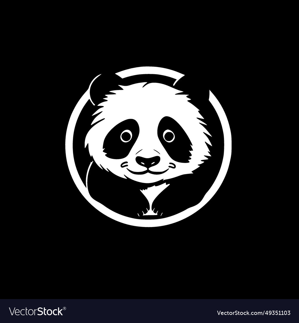 Panda - minimalist and flat logo Royalty Free Vector Image