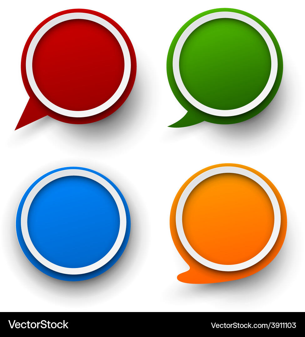 Paper set of round speech bubble Royalty Free Vector Image