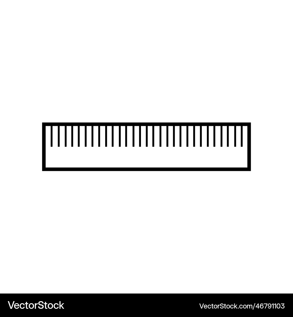 Ruler lineal icon symbol black outline icon Vector Image