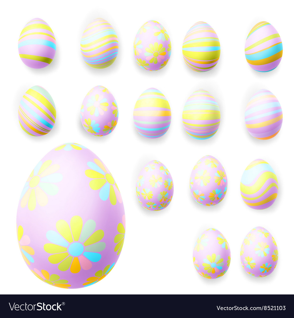 Set easter eggs eps 10 Royalty Free Vector Image