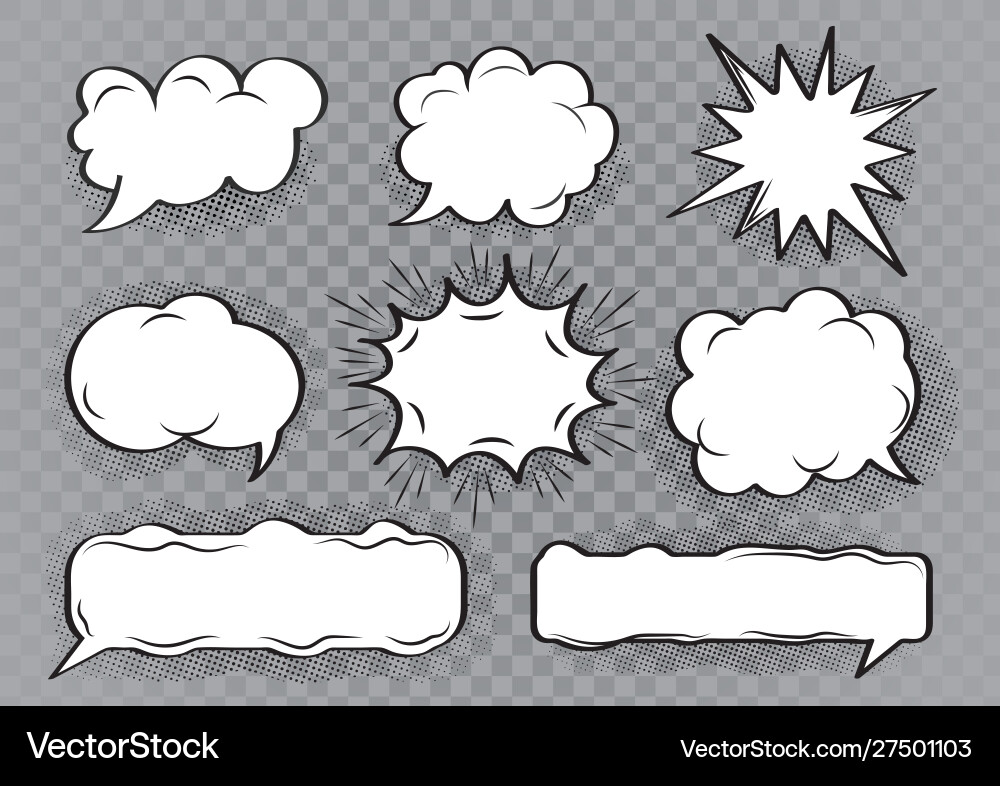 Speech bubble cartoon set Royalty Free Vector Image