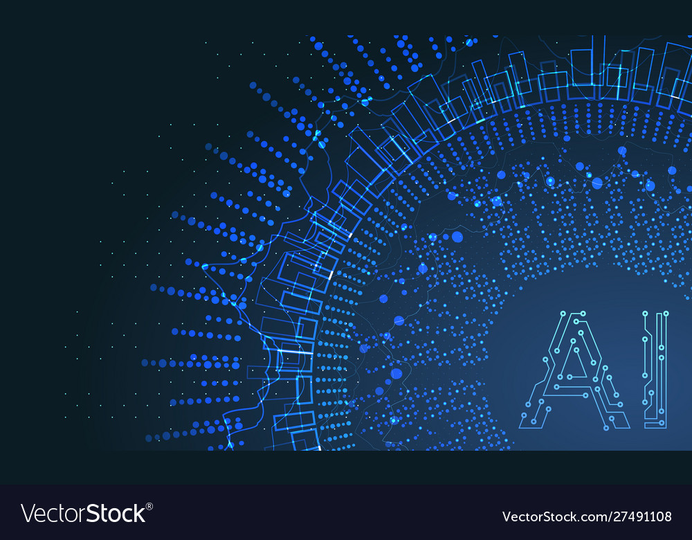 Artificial intelligence neural networks ai Vector Image
