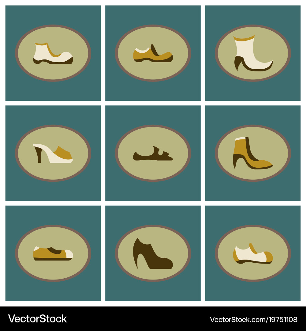Assembly flat icons shoes Royalty Free Vector Image