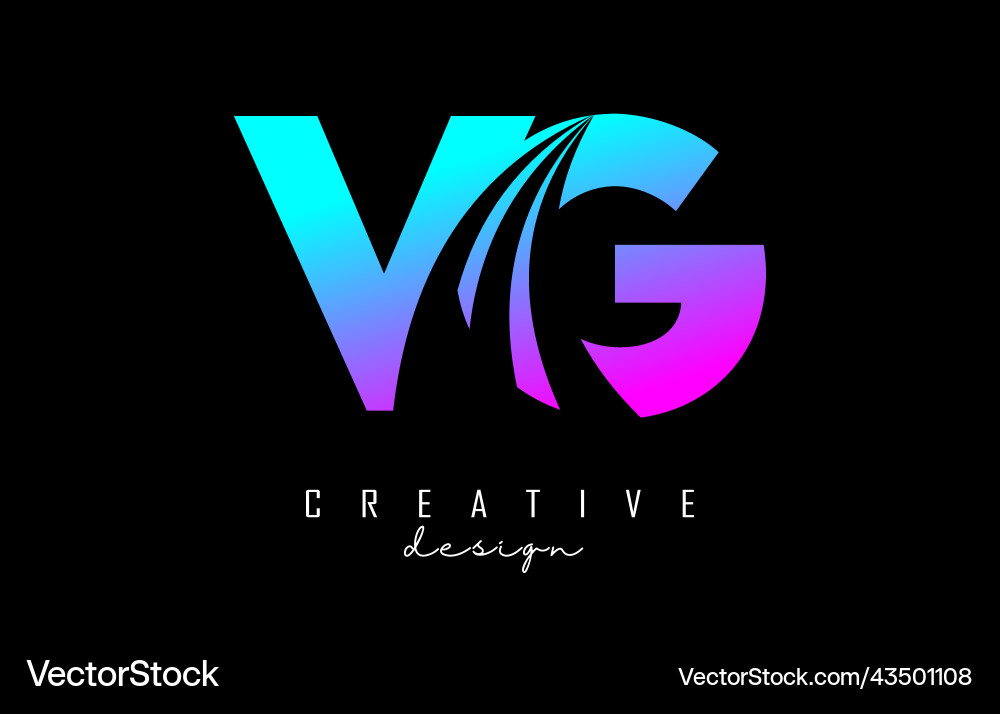 Creative colorful letters vg v g logo with Vector Image