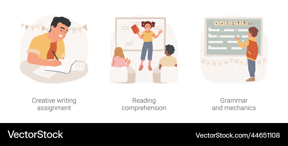 English proficiency in middle school isolated Vector Image