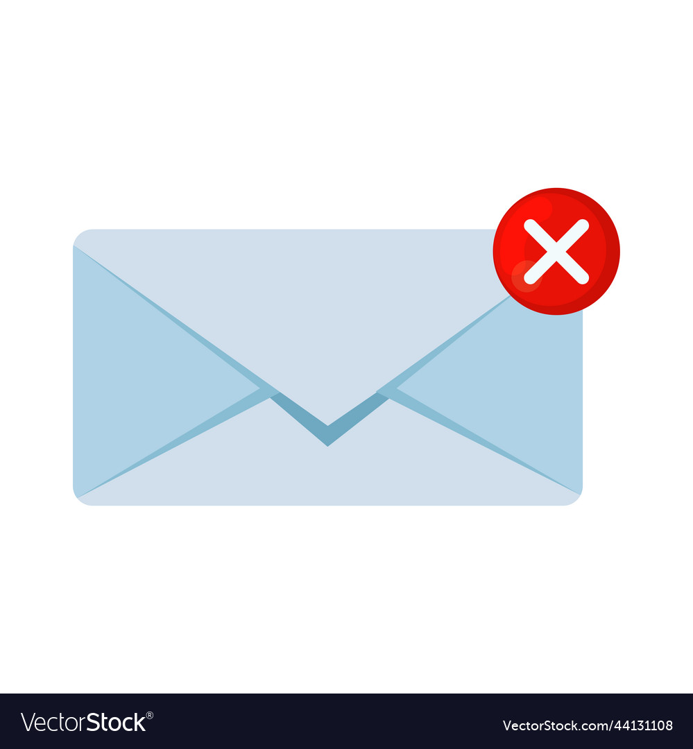 Envelope with x button Royalty Free Vector Image