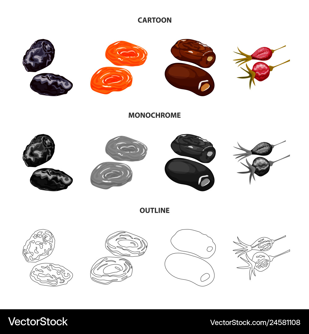 Food and raw icon set Royalty Free Vector Image