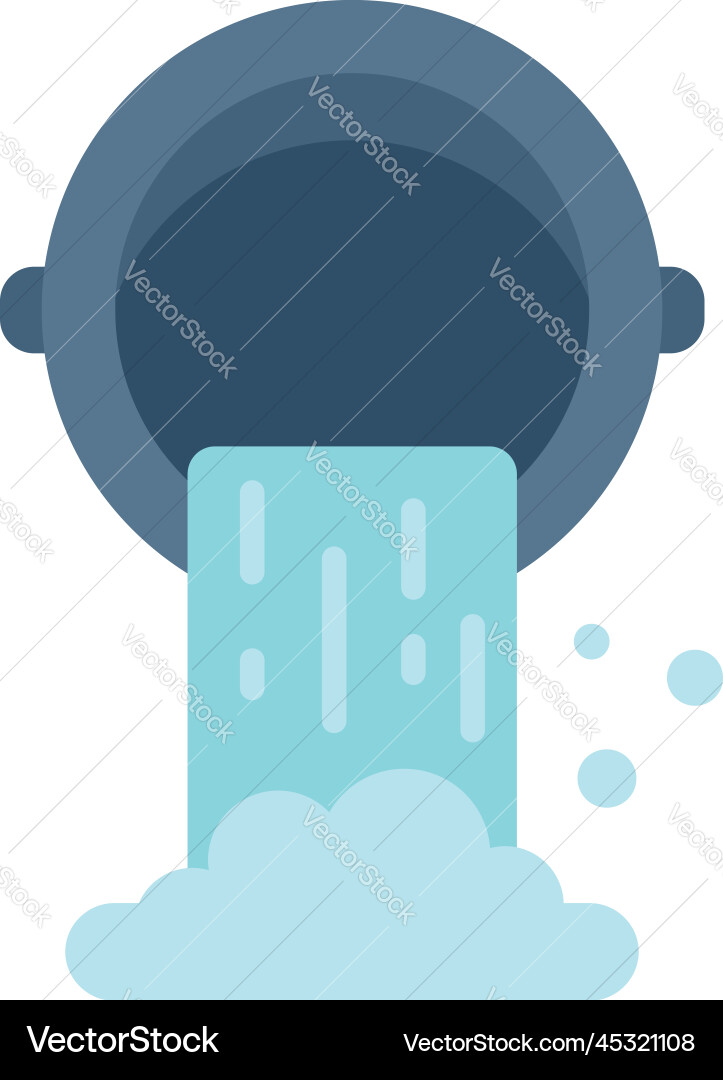 Industry water tube icon flat sewerage Royalty Free Vector