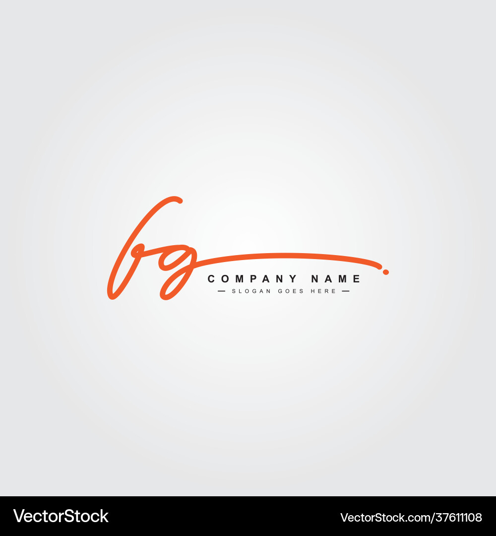 Initial letter fg logo - handwritten signature Vector Image