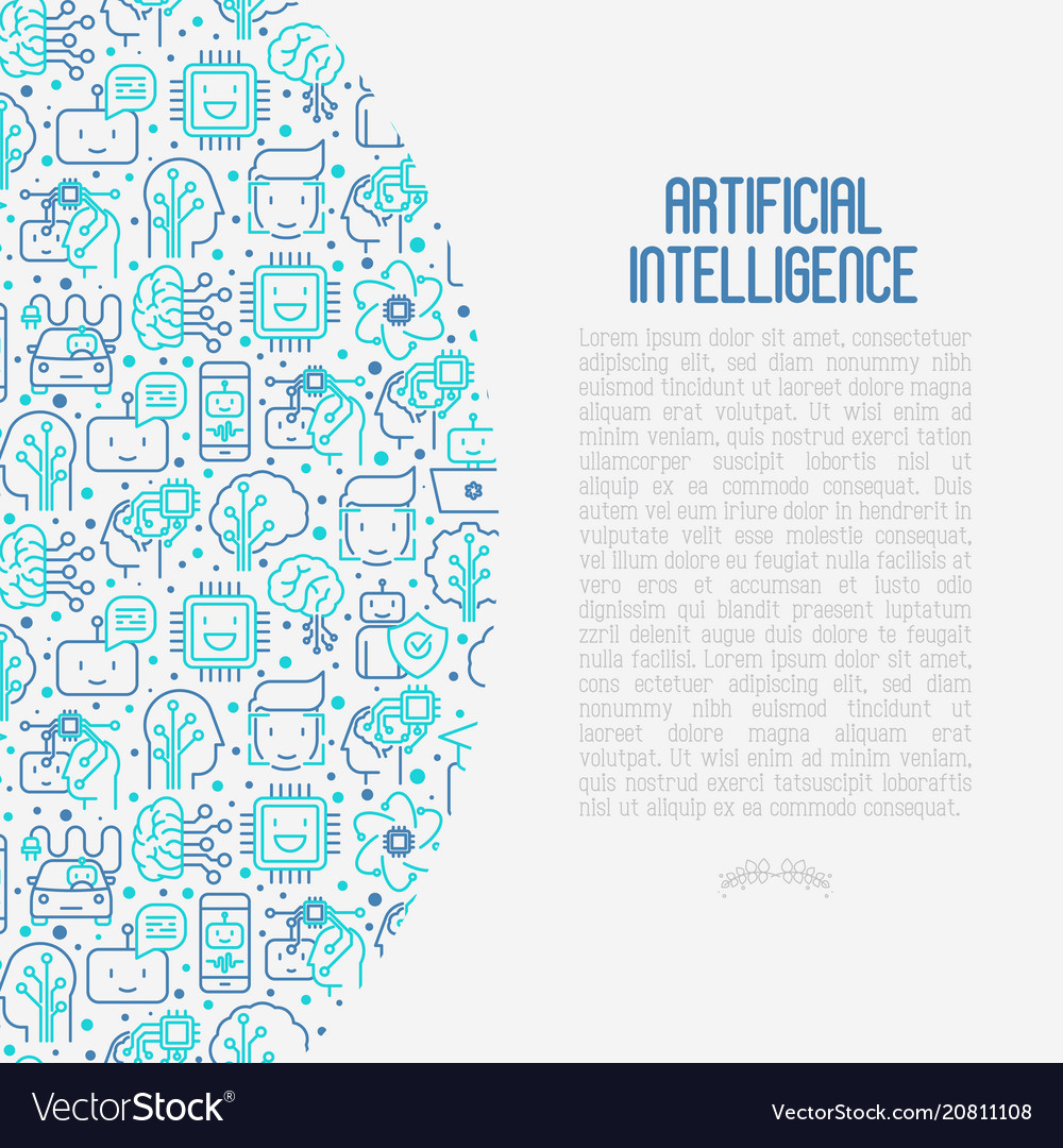 Machine learning artificial intelligence concept Vector Image