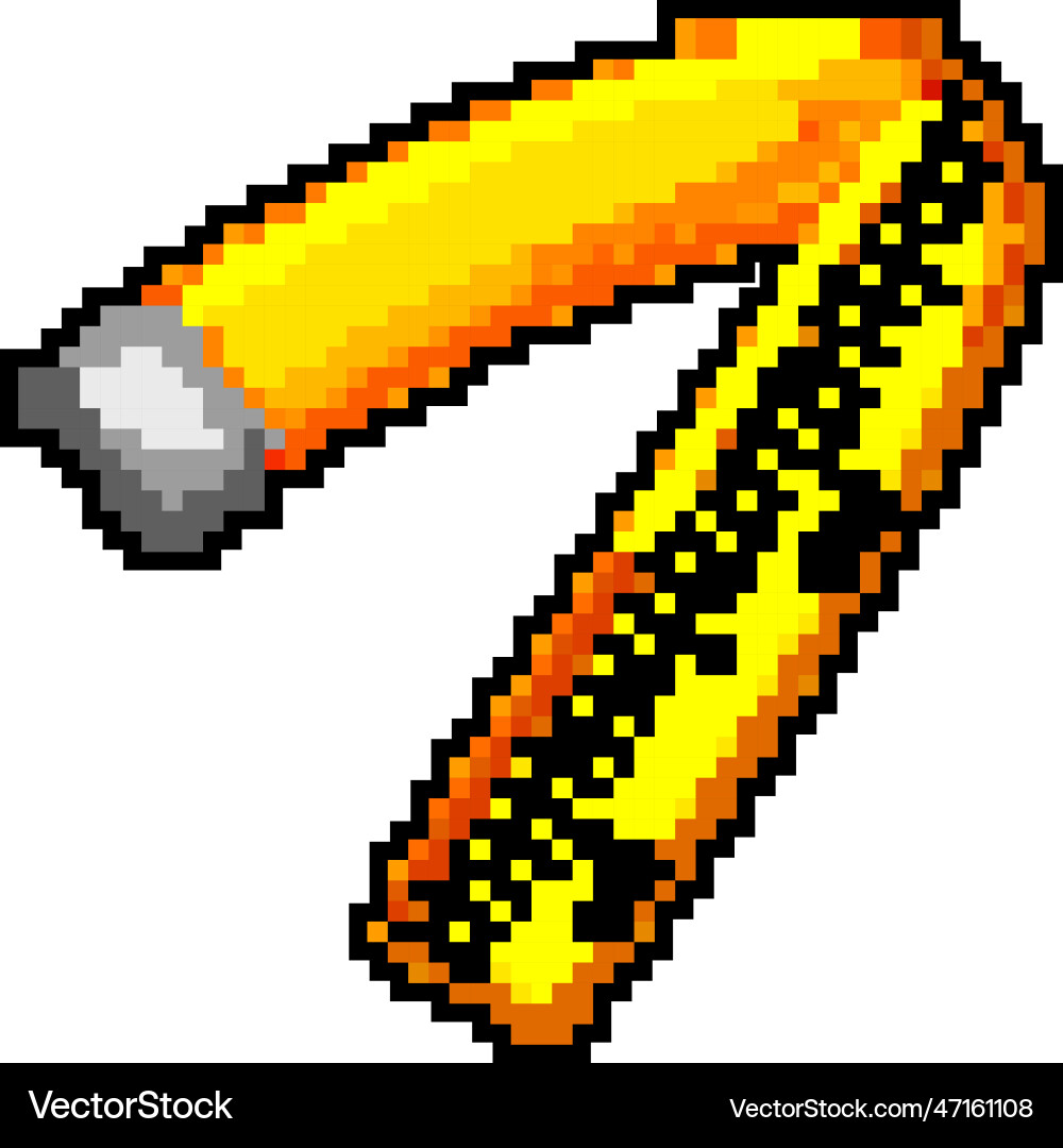 Ruler yellow measuring tape game pixel art Vector Image