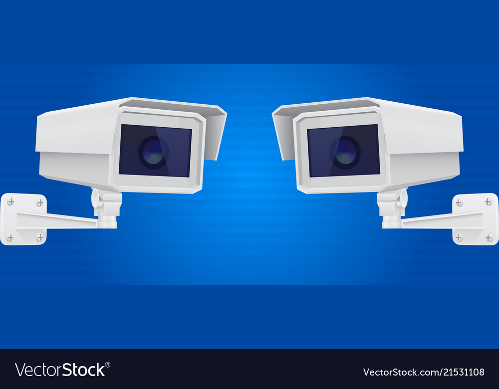 Security camera set cctv surveillance system Vector Image