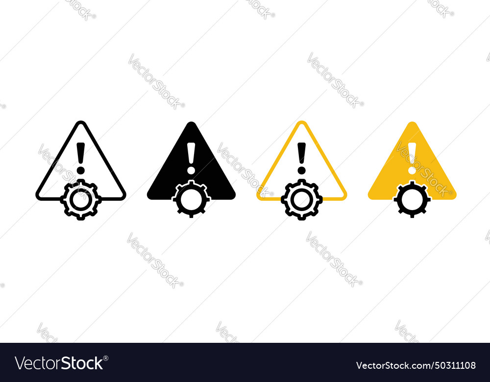 System error icon settechnical failure warning Vector Image