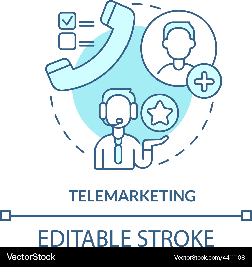Telemarketing turquoise concept icon Royalty Free Vector