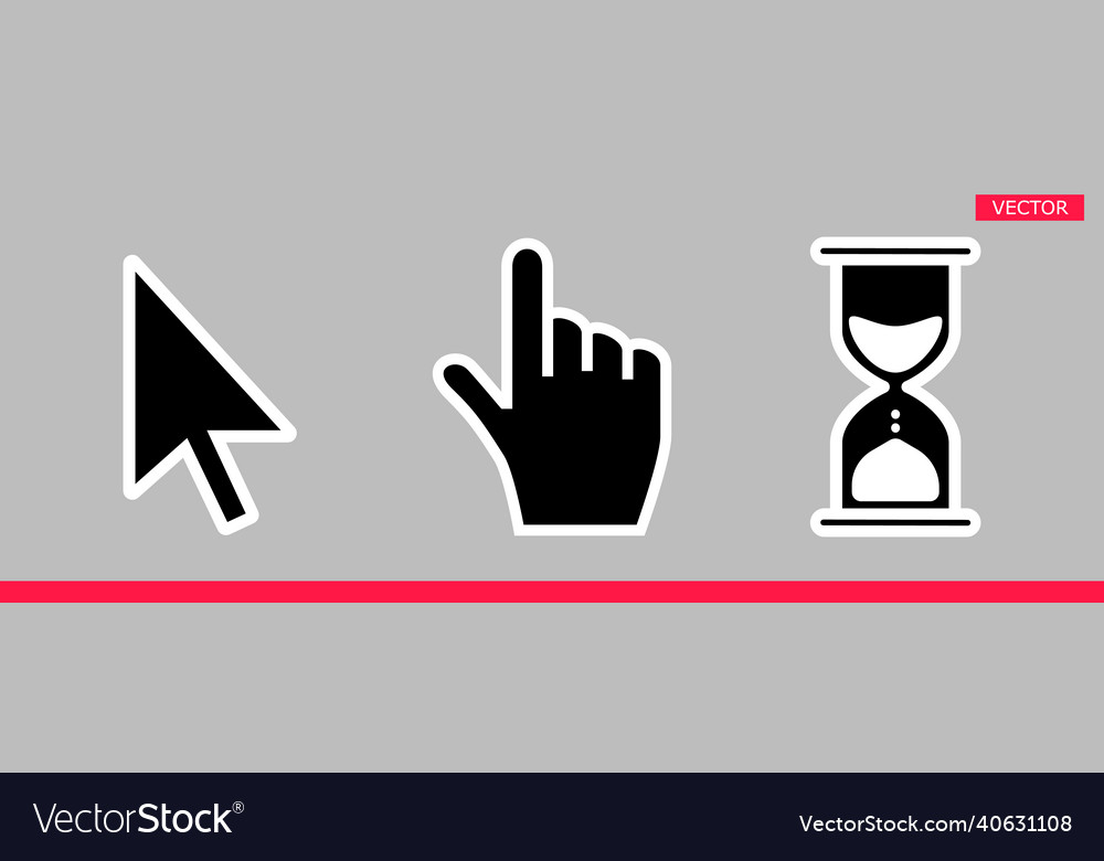 White hourglass loading clock pointer hand Vector Image