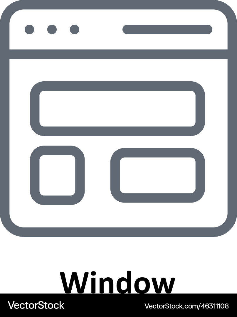 Window outline icons simple stock illust Vector Image
