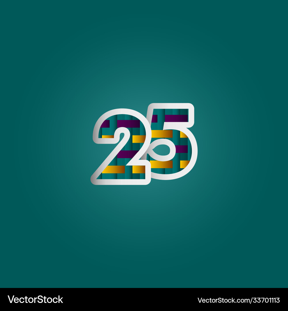 25 years anniversary celebration elegant color Vector Image