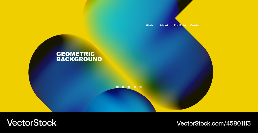 Abstract circles and round shapes landing page Vector Image