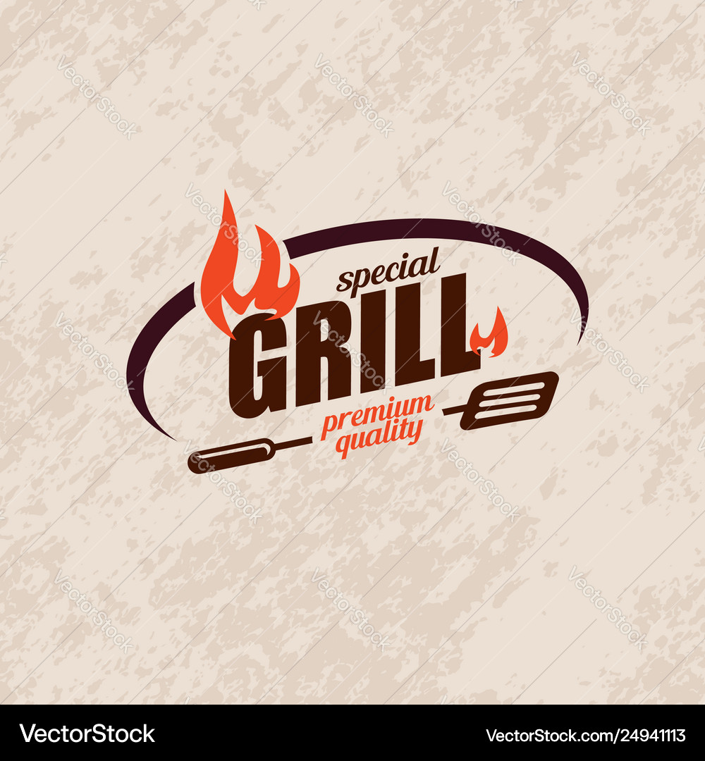 Bbq and grill stylized symbol label emblem Vector Image