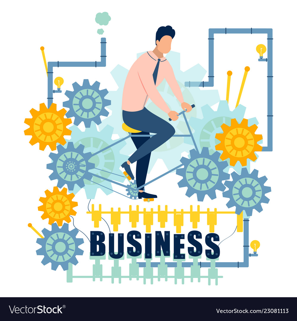 Businessman on business machine Royalty Free Vector Image