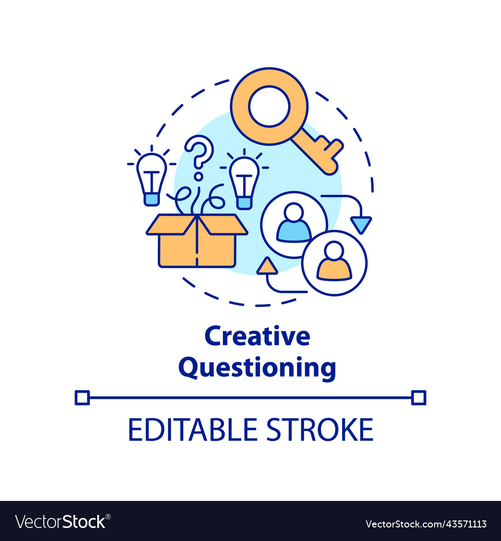 Creative questioning concept icon Royalty Free Vector Image