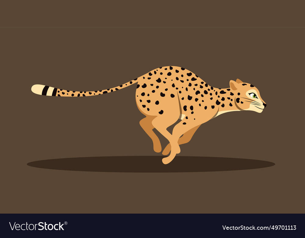 Cute running leopard Royalty Free Vector Image