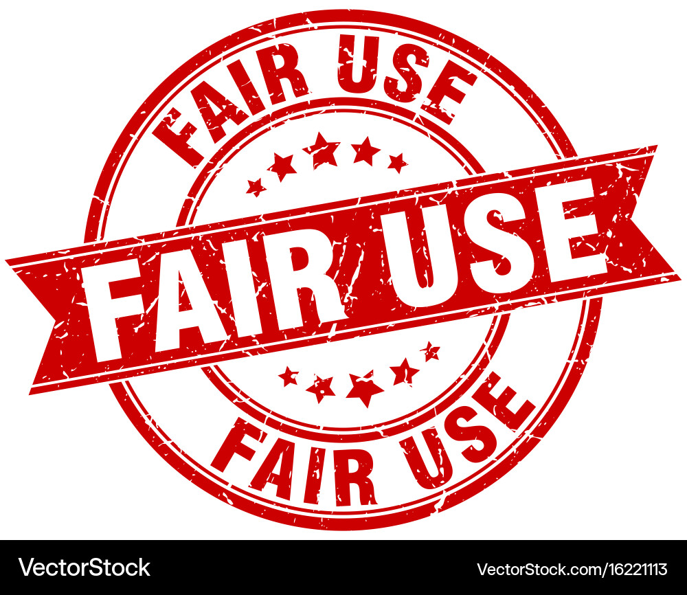 Fair use round grunge ribbon stamp Royalty Free Vector Image