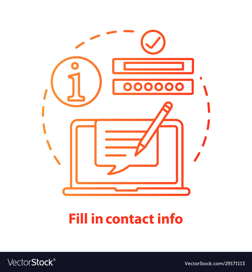 Fill in contact info red concept icon us Vector Image
