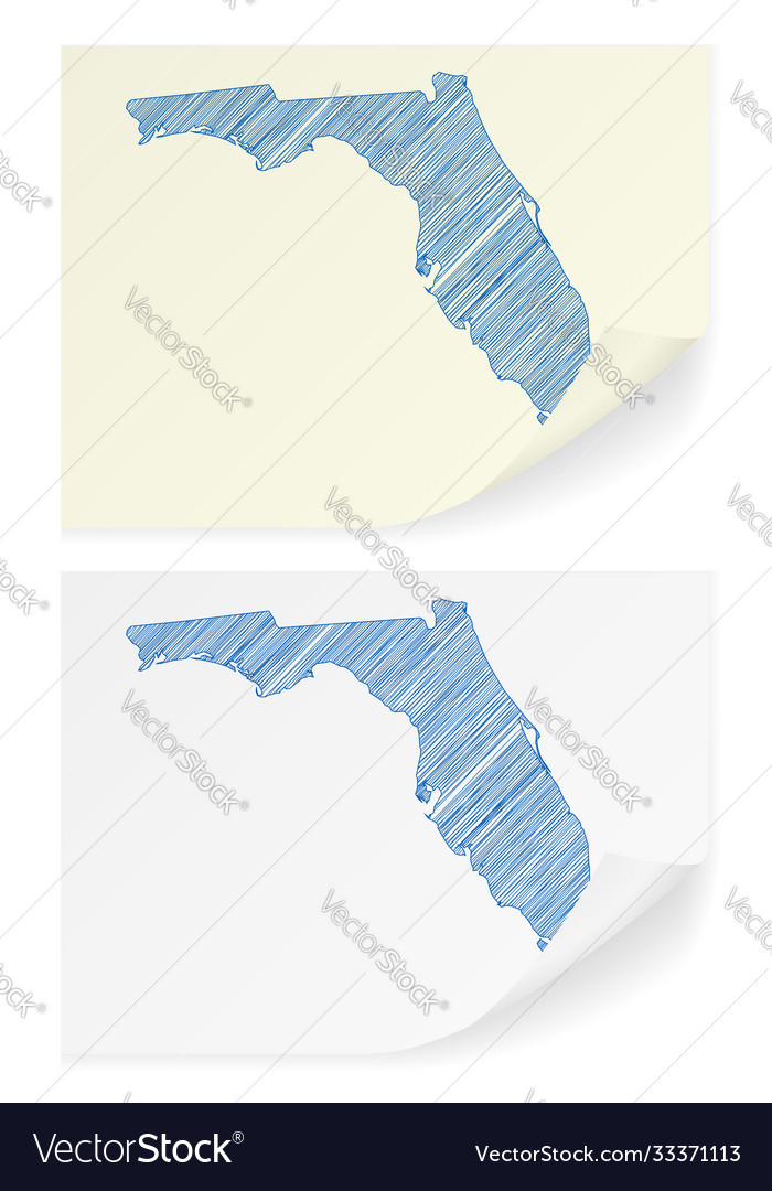 Florida scribble map Royalty Free Vector Image