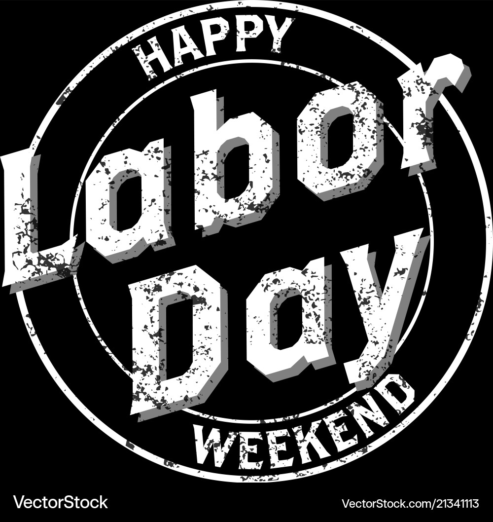 Happy labor day grunge logo Royalty Free Vector Image