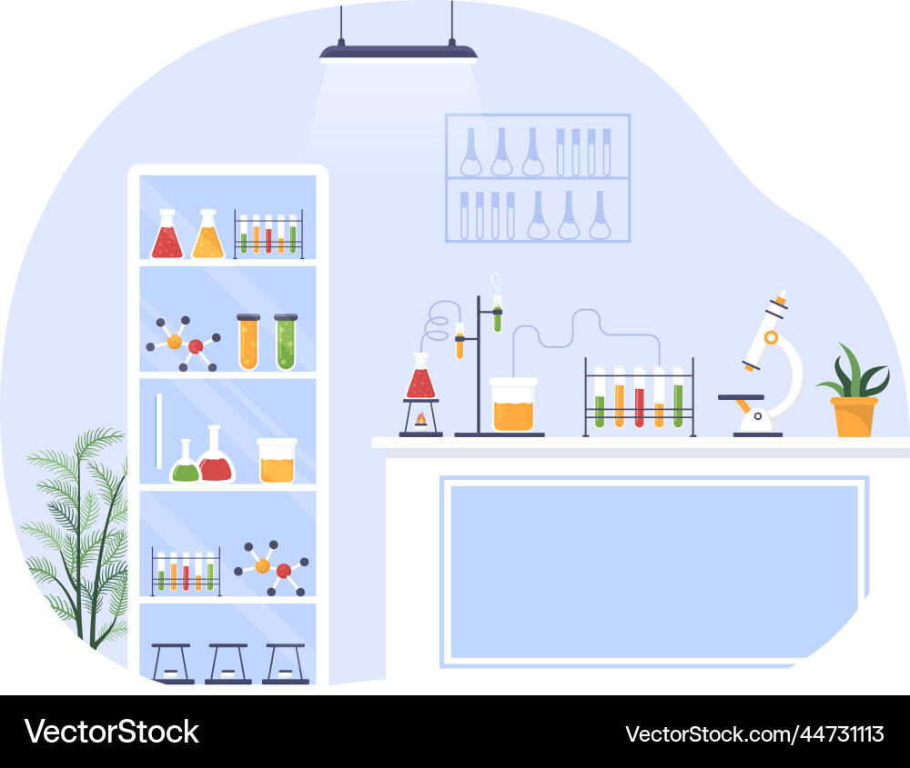 Laboratorium with conducting research scientific Vector Image
