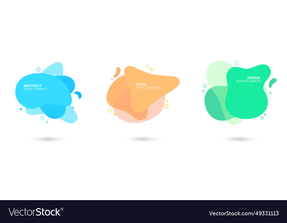 Set of abstract gradient liquid shape color Vector Image