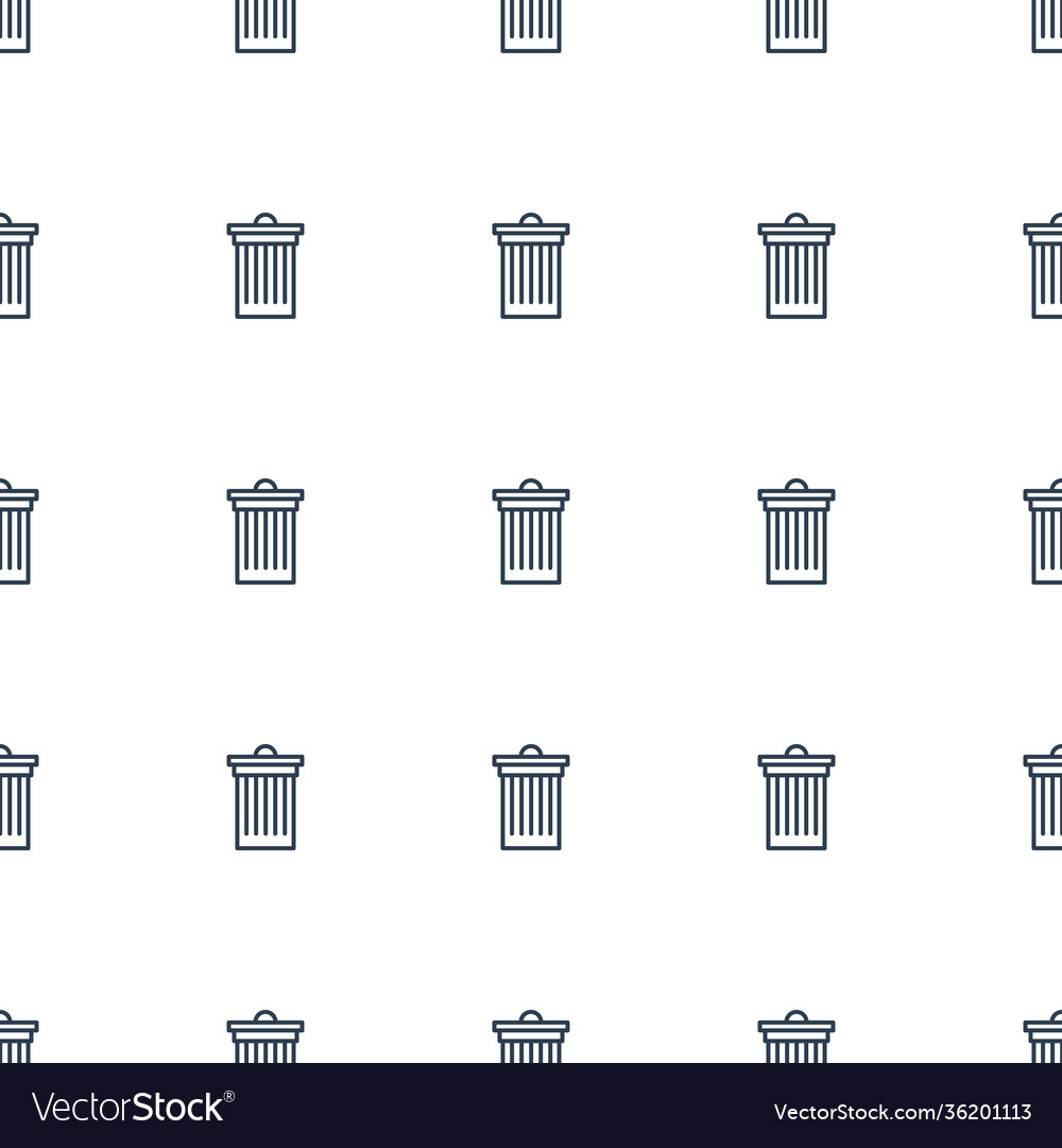 Trash bin icon pattern seamless white background Vector Image