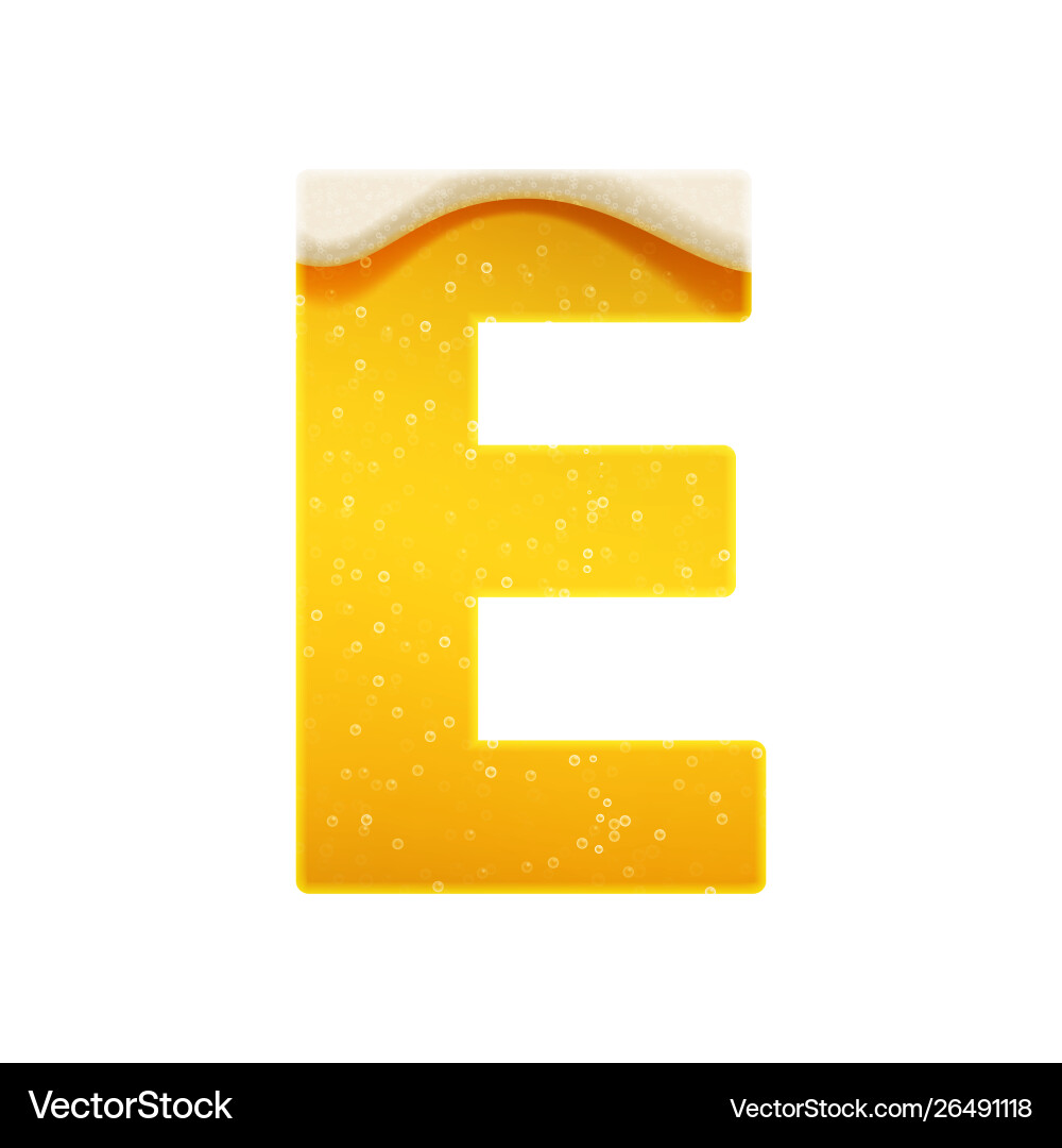Alphabet in form lemonade or beer Royalty Free Vector Image