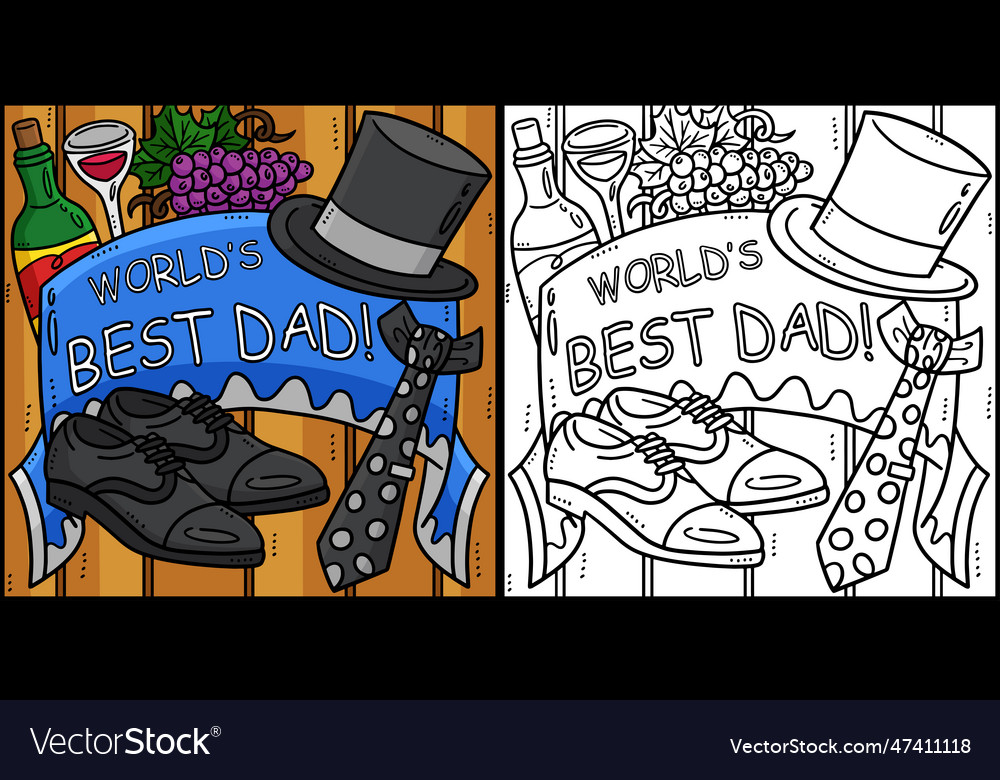 Fathers day worlds best dad coloring Royalty Free Vector Fathers day worlds best dad coloring Royalty Free Vector