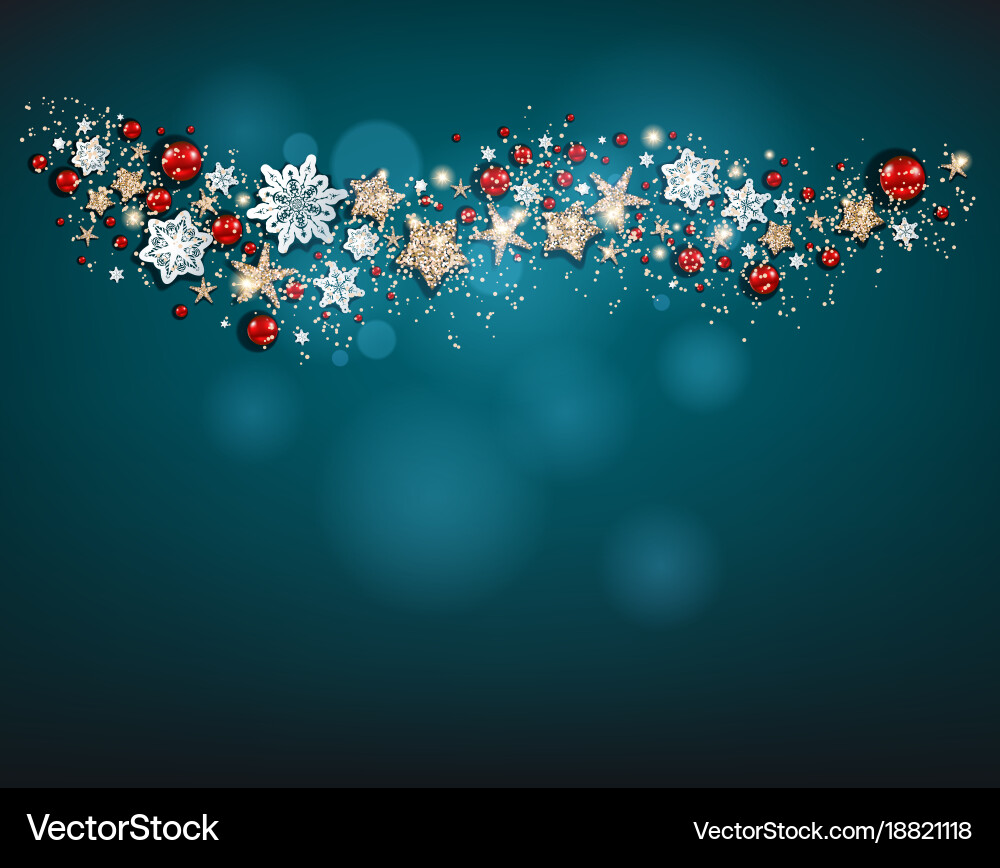 Holiday blue decor card Royalty Free Vector Image