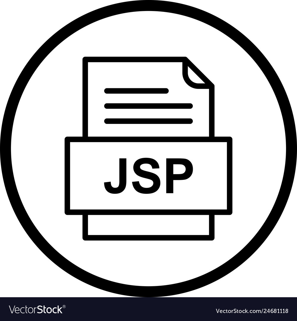 Jsp file document icon Royalty Free Vector Image