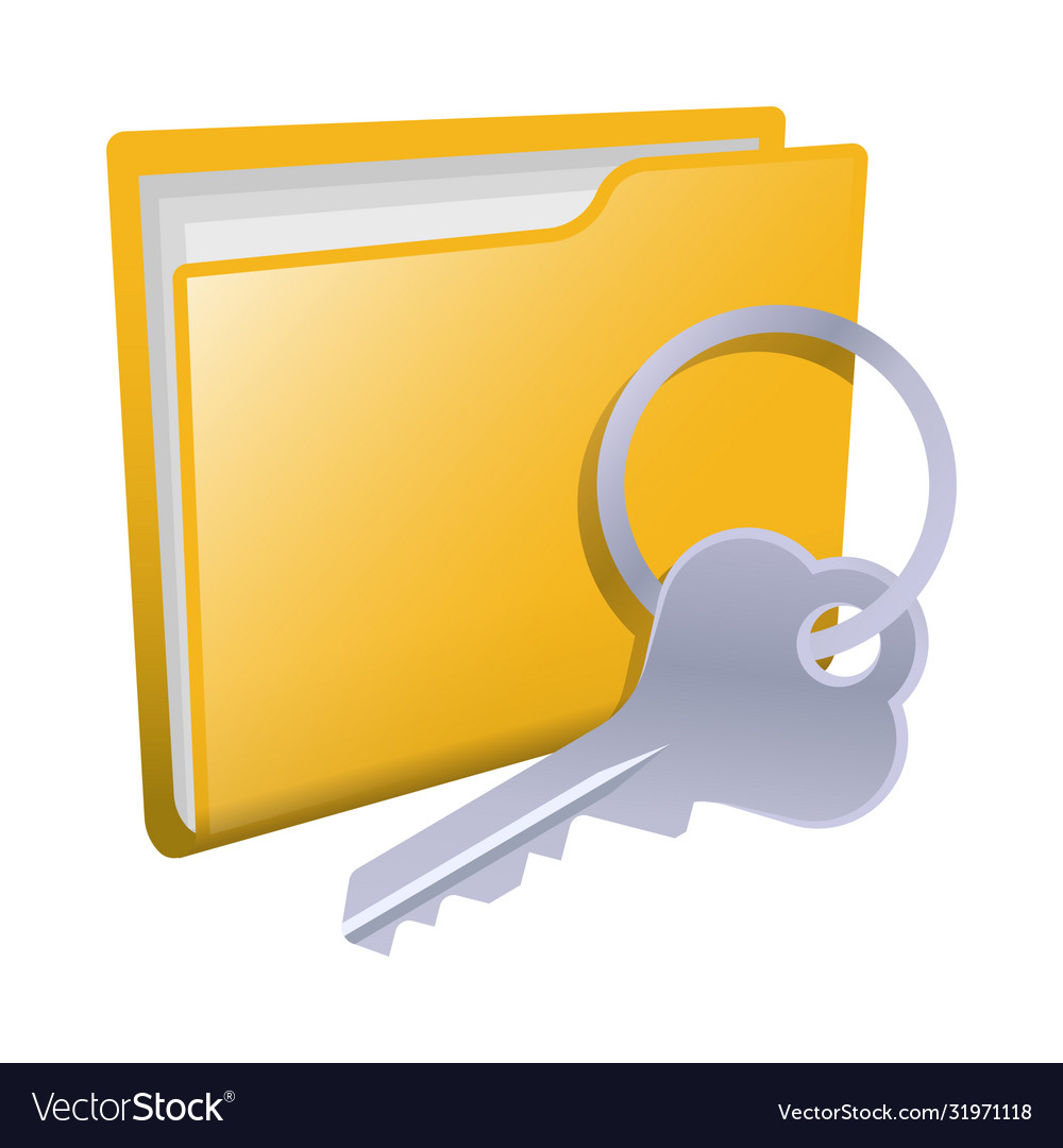Lock folder Royalty Free Vector Image - VectorStock