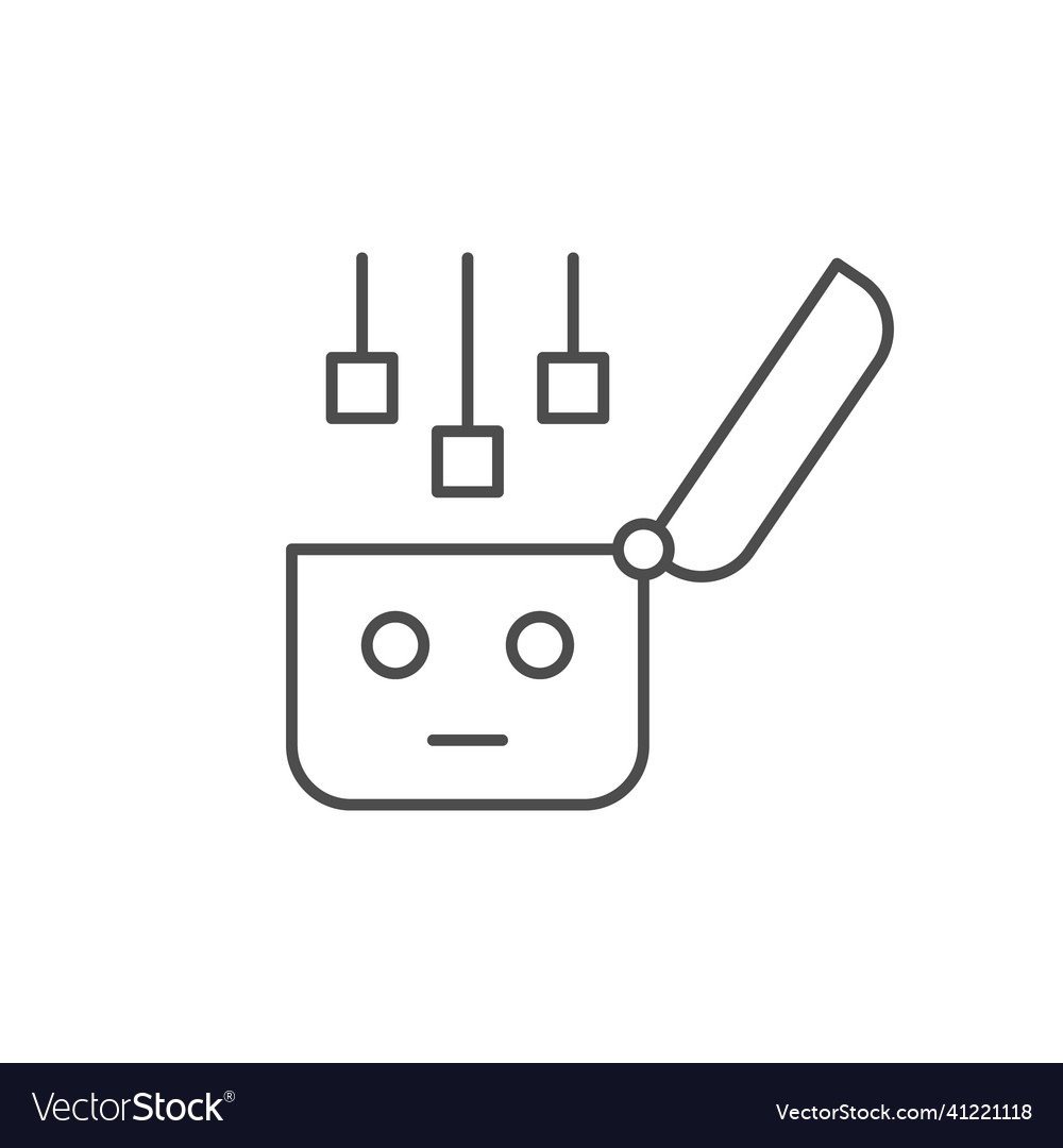Machine learning line outline icon Royalty Free Vector Image