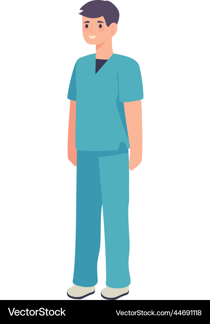 Male nurse character Royalty Free Vector Image