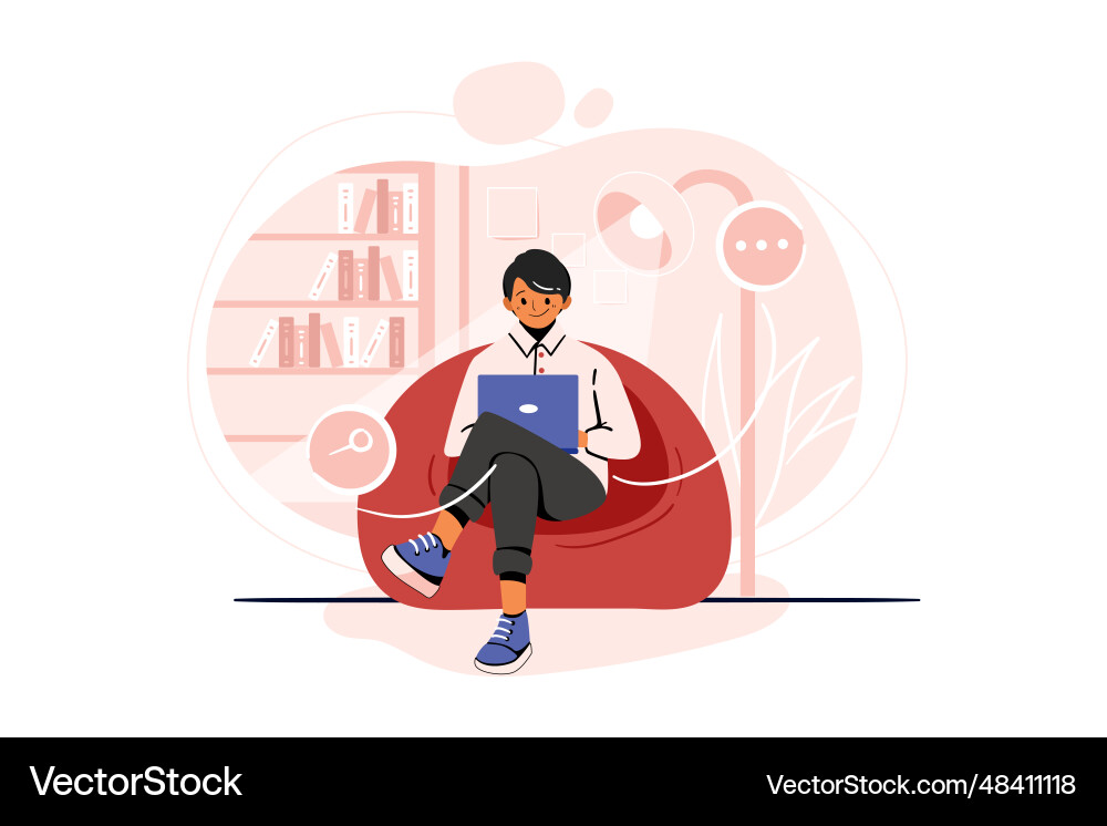 Man searching for marketing agent Royalty Free Vector Image