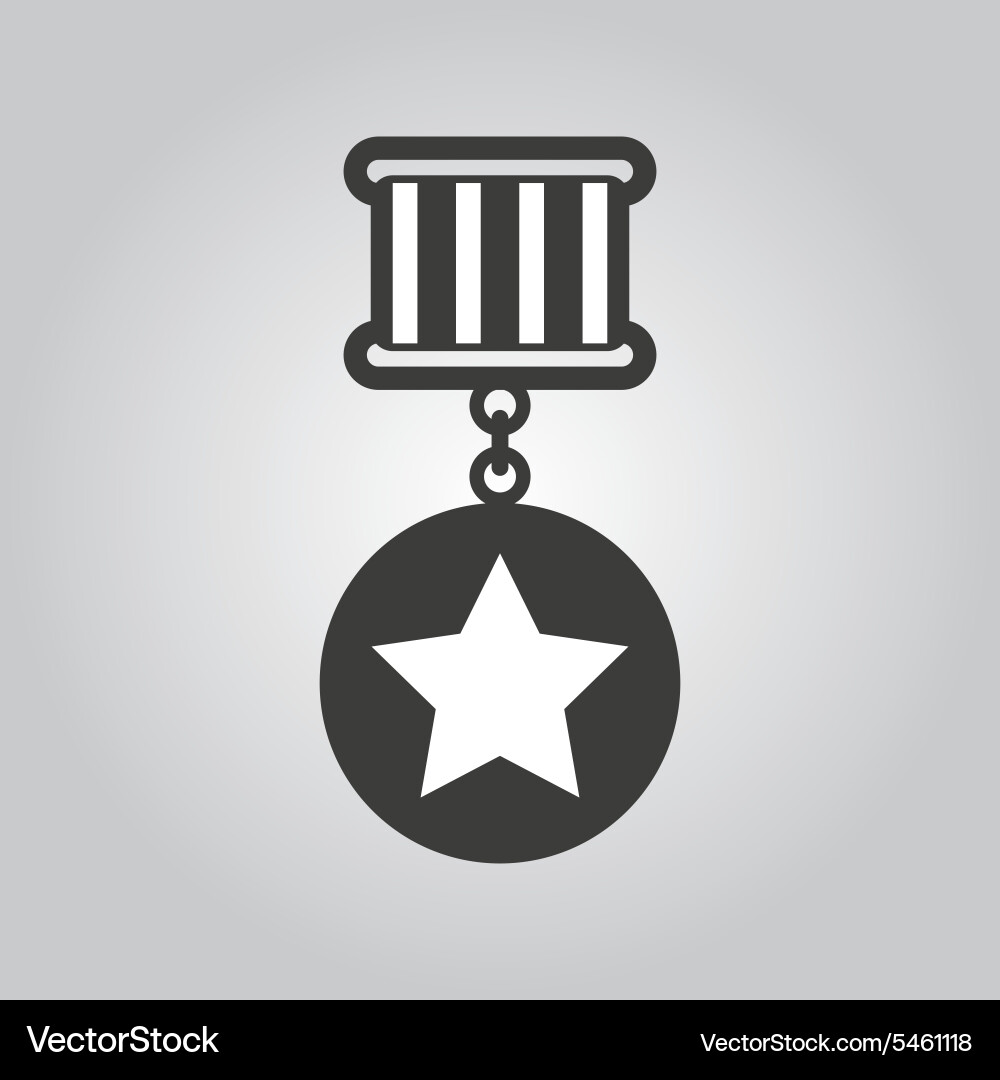Medal icon reward symbol flat Royalty Free Vector Image