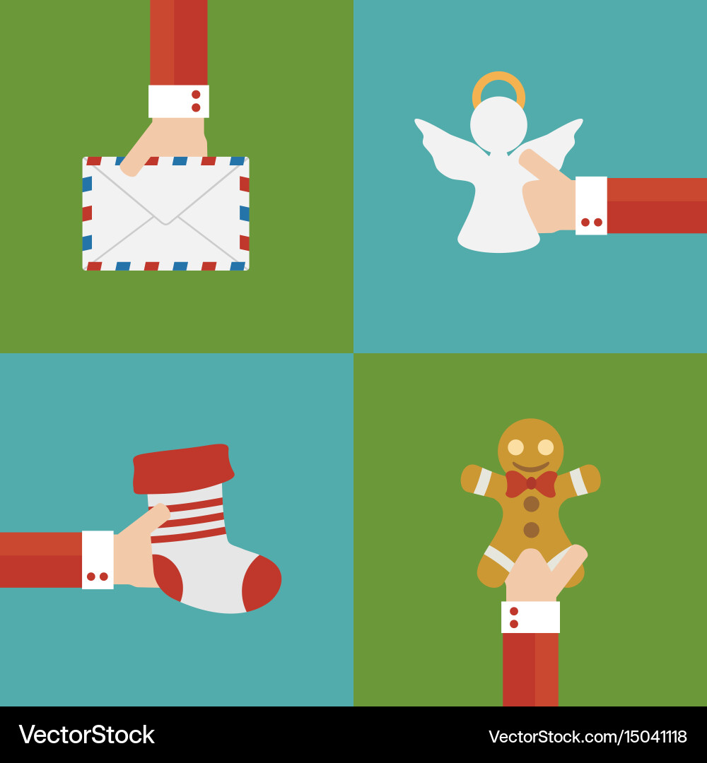 New year set modern flat design Royalty Free Vector Image